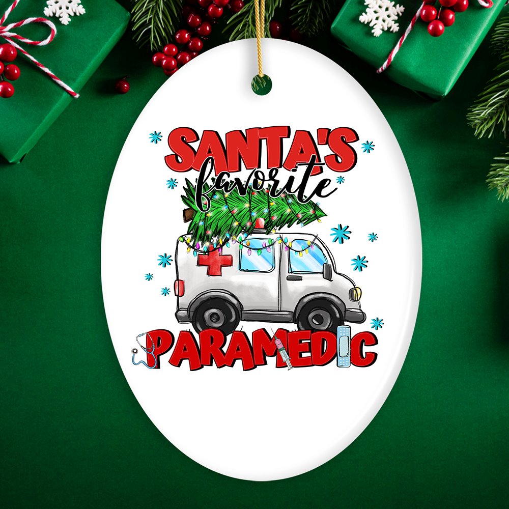 Santa’s Favorite Paramedic Christmas Ornament, EMT Appreciation Gift ...