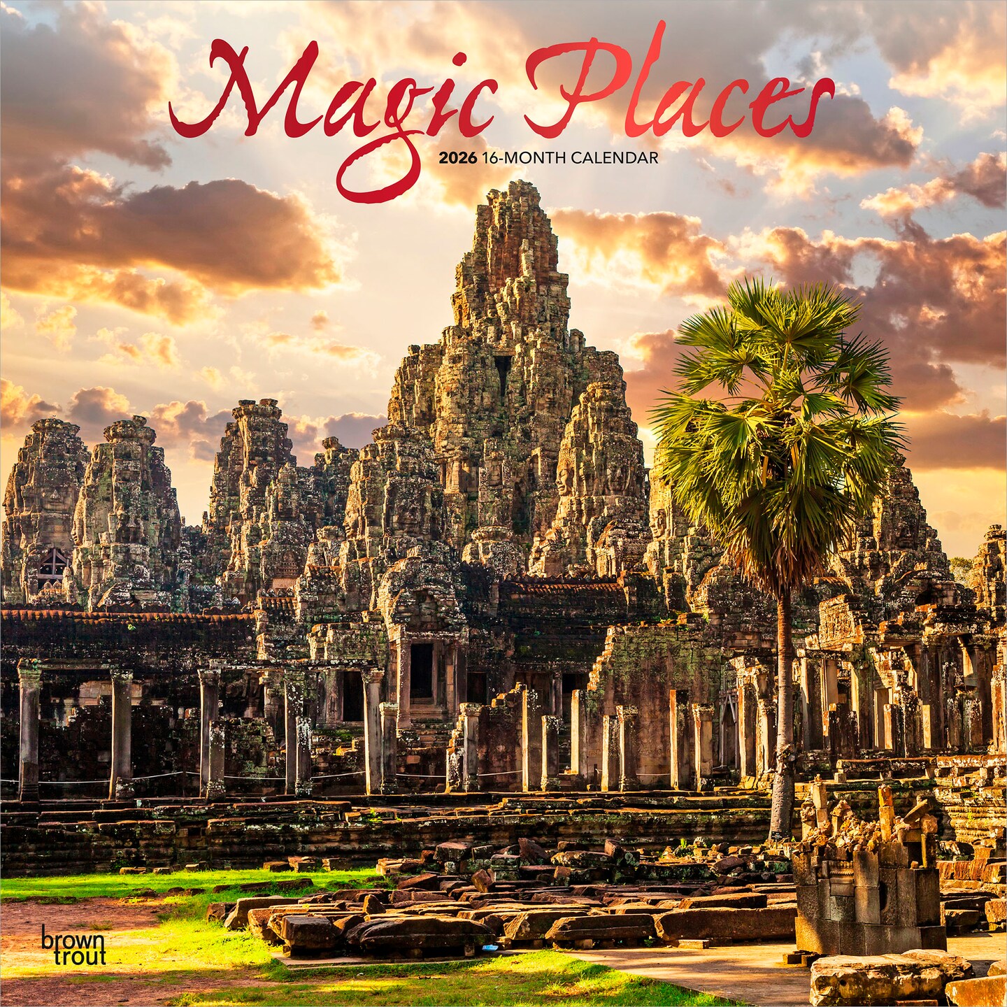 Magic Places | 2026 12 x 24 Inch (Hanging) Monthly Square Wall Calendar ...