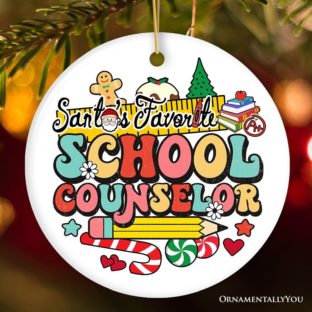 Santa’s Favorite School Counselor Handcrafted Christmas Ornament ...