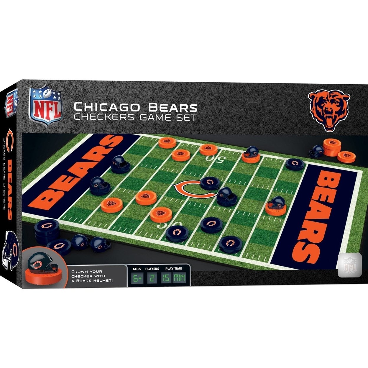 Chicago Bears Checkers Board Game Nfl 24 Piece Set 13X21 Inches ...