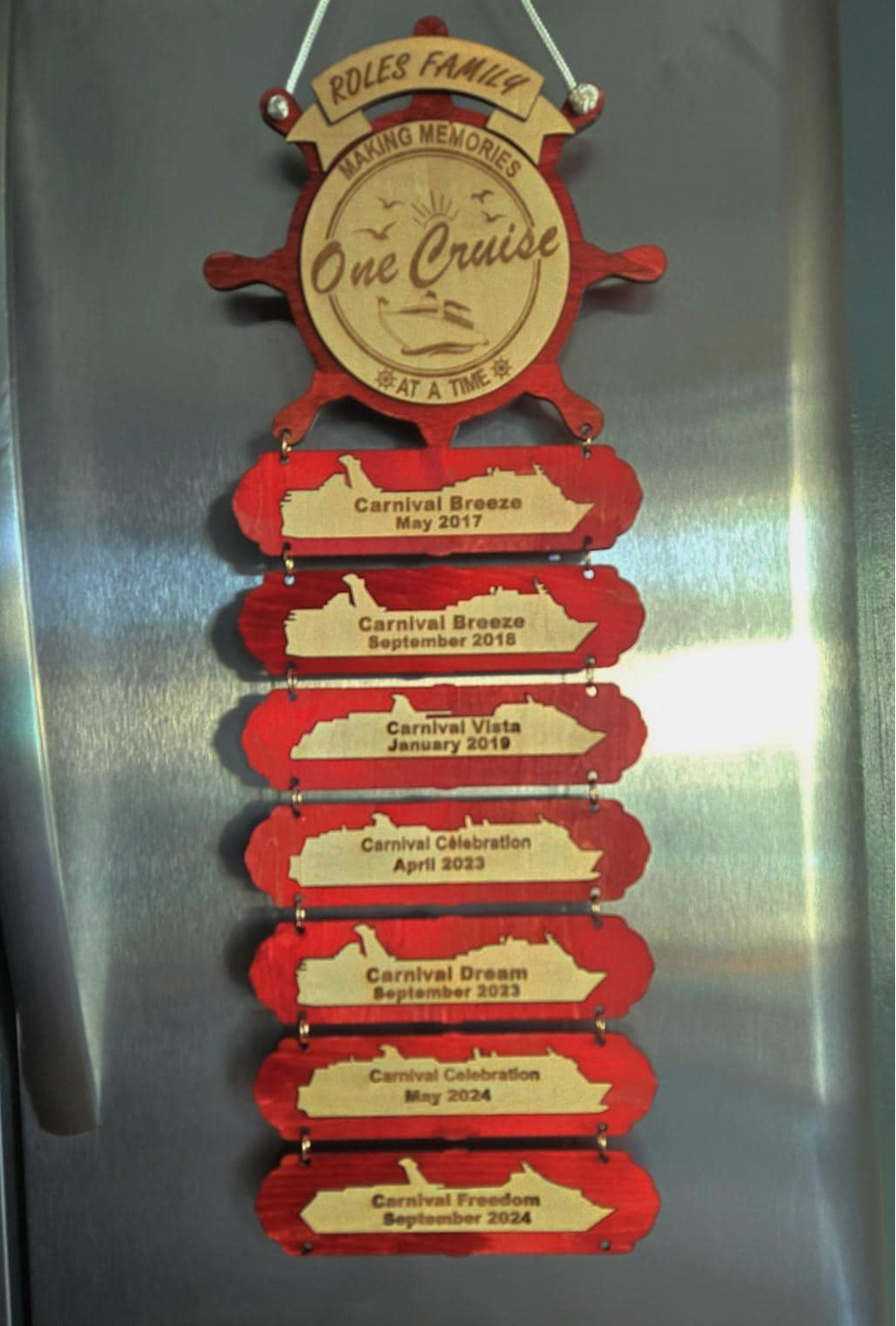 Cruise door history hanger with inlayed ship silhouettes | MakerPlace ...