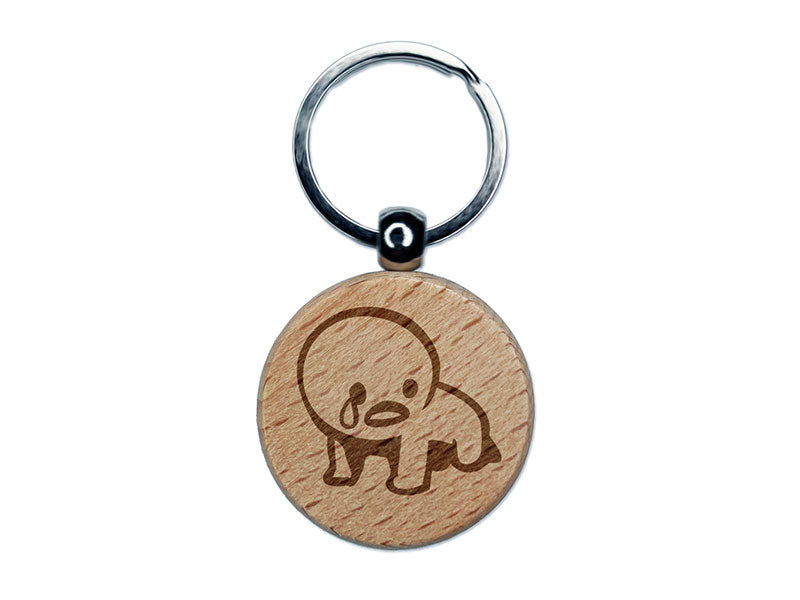 Crying Despair Sad Emote Engraved Wood Round Keychain Tag Charm | Michaels