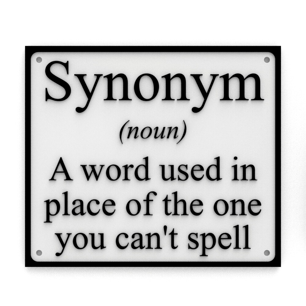 Funny Sign Synonym A Word Used In the Place Of The One You Can t Spell MakerPlace by Michaels