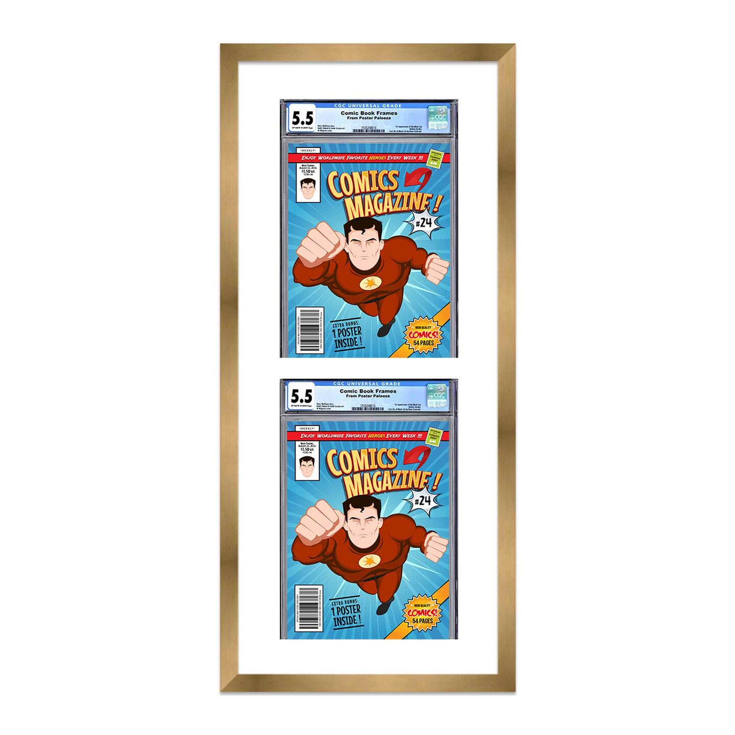 Comic Book Display Frame for CGC, PGX Graded, Slabed Comics - Bronze ...