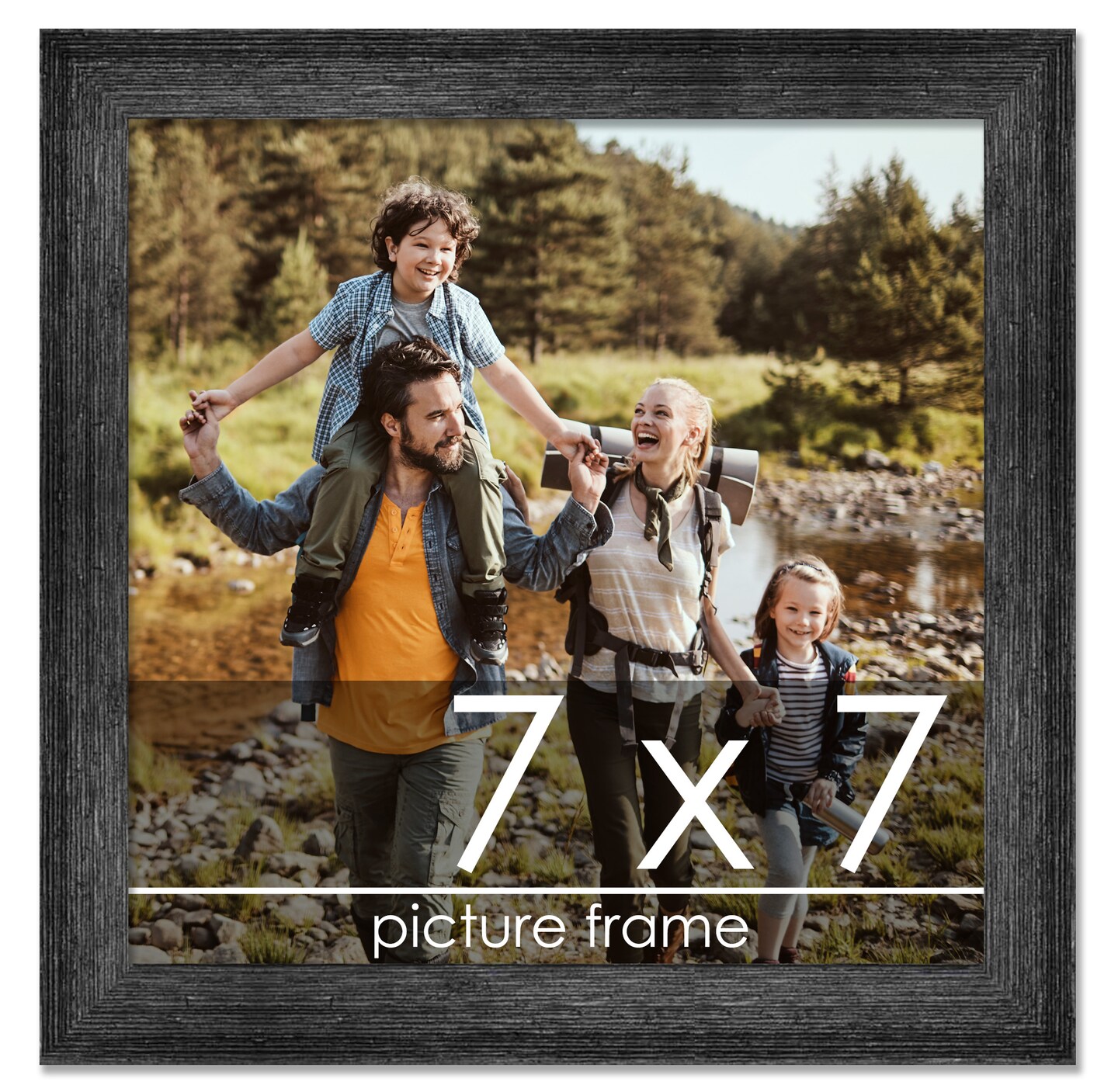 7x7 Wide Barnwood Picture Frame with UV-Resistant Acrylic & Acid Free ...