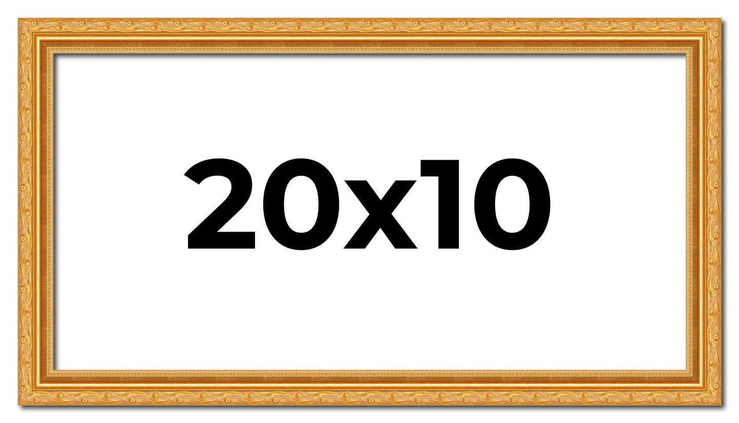 20x10 Solid Wood Antique Picture Frame with UV-Resistant Acrylic & Acid ...