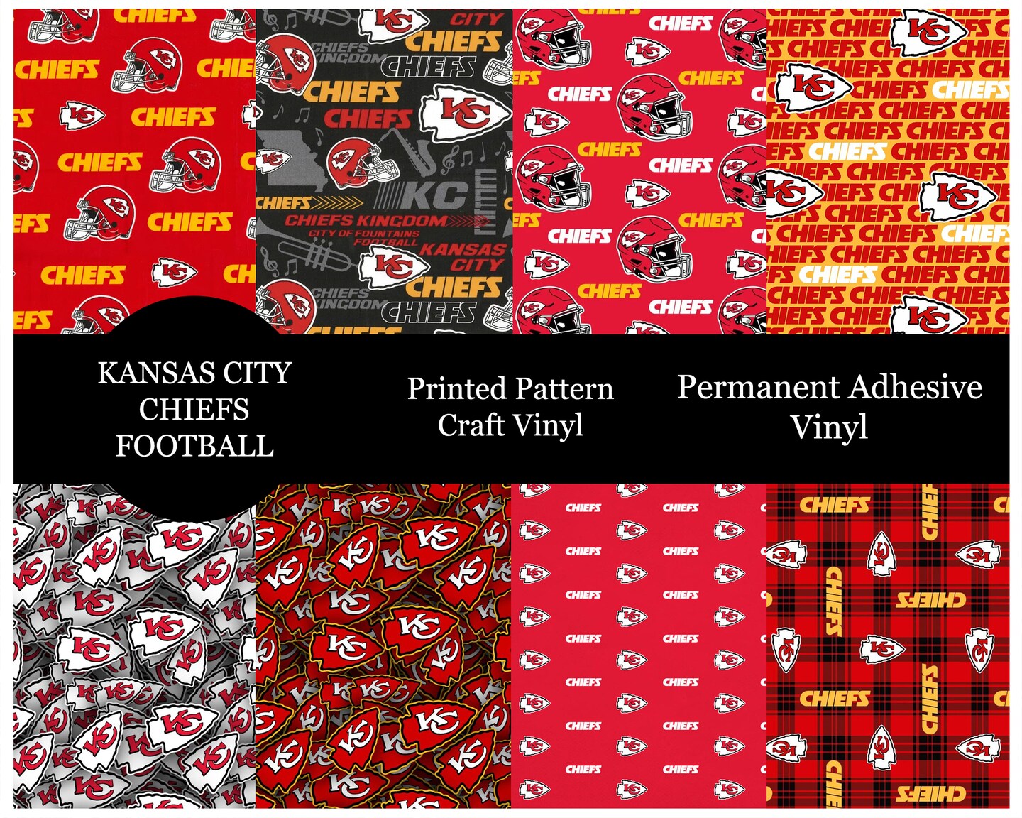Pattern Vinyl HTV - KC Chiefs Vinyl Sticker, Iron on Vinyl HTV Perfect ...