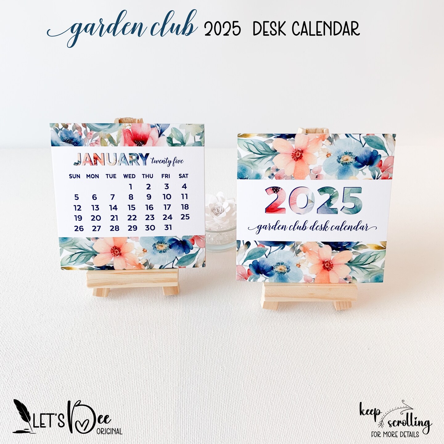 2025 Floral Desk Calendar, 2025 Flower Garden Desk Calendar, 2025 Gift ...