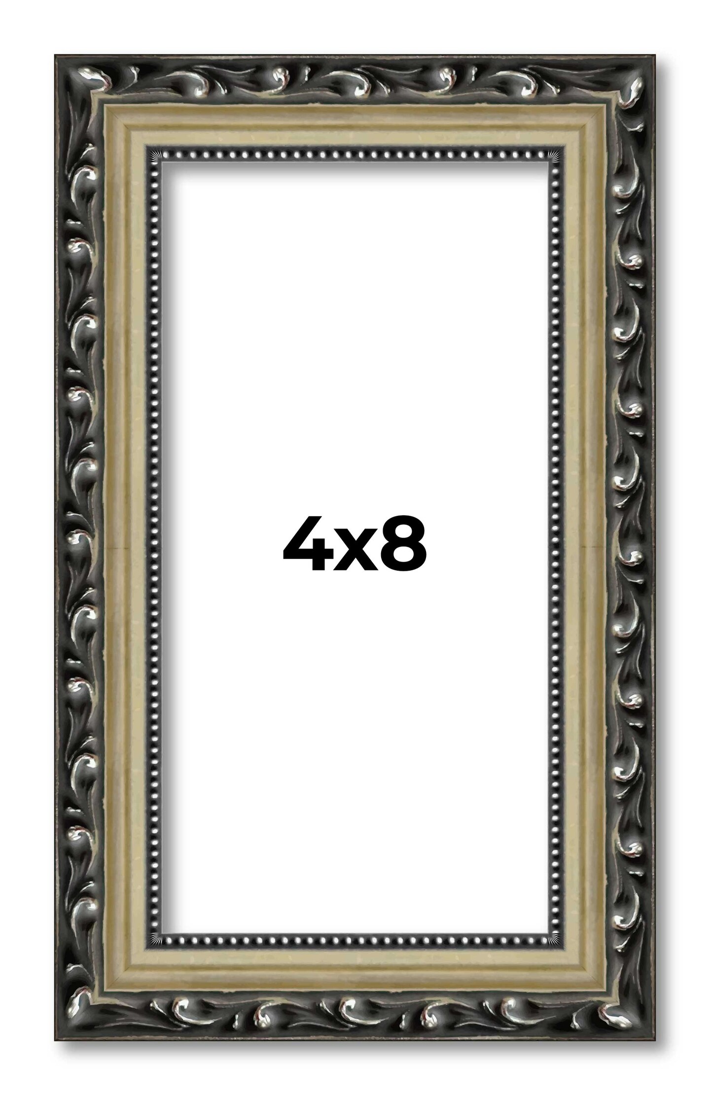4x8 Solid Wood Antique Picture Frame with UV-Resistant Acrylic & Acid ...