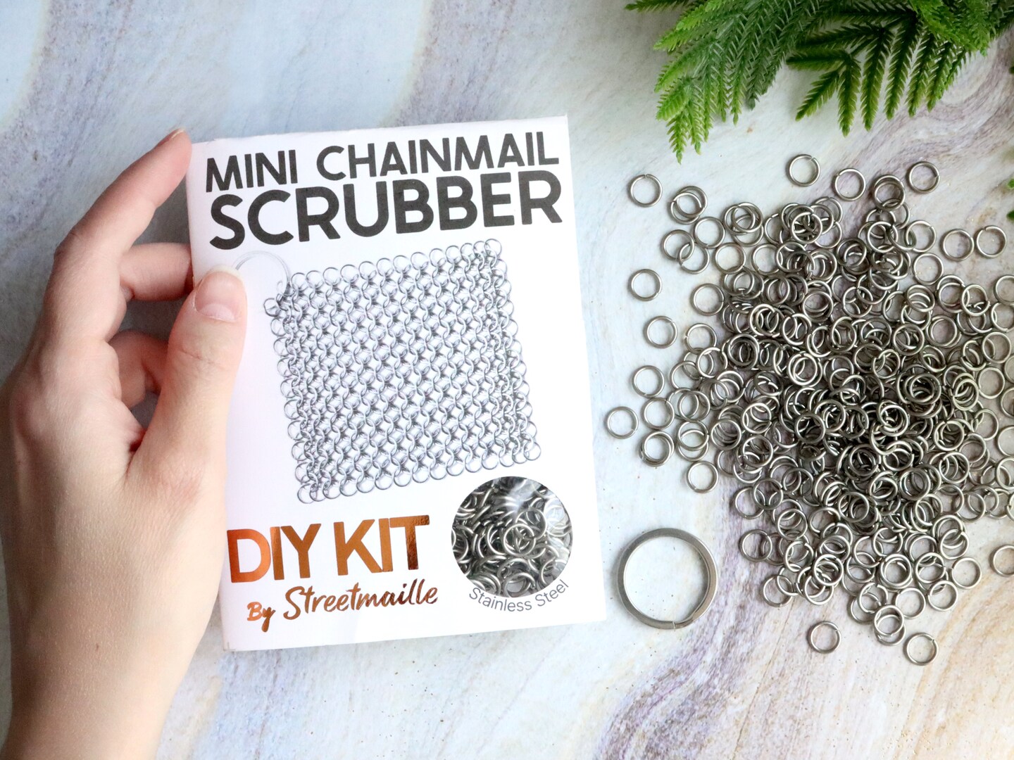 DIY Chainmail Scrubber Kit | Craft a Steel Scrubber for Cleaning Cast Iron from Included ...