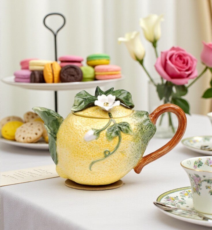 Hand Painted Ceramic Lemon Teapot, Gift for Her, Gift for Mom, Tea ...