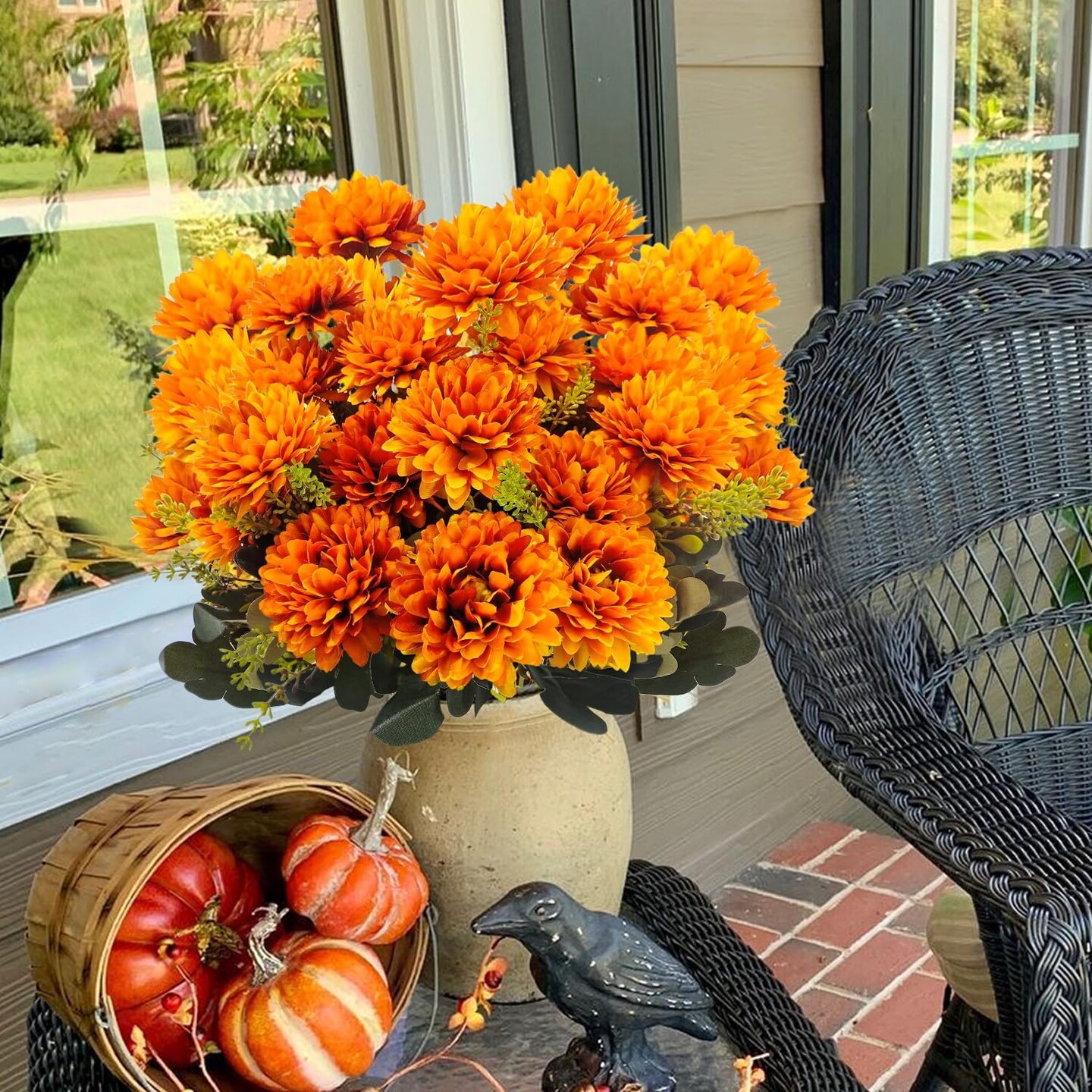 2PCS Fake Mums Fall Floral Silk Chrysanthemums Table Decor | Michaels