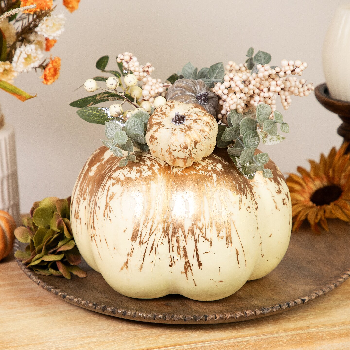 Northlight Mini Pumpkins and Berries Glittered Fall Harvest Decoration ...
