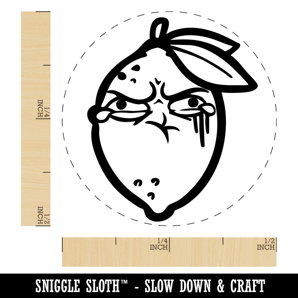 Sour Lemon Puckered Scrunched Face Self-Inking Rubber Stamp Crafting ...