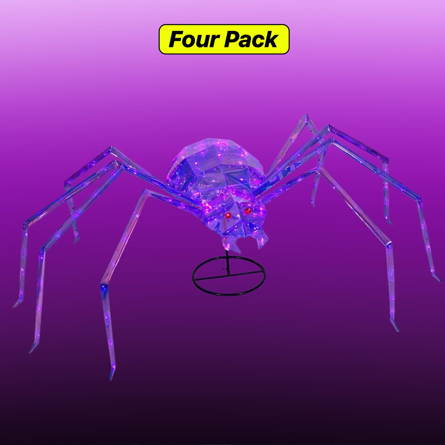 Pre-Lit Prismatic Spider with 120 Purple LED Lights | 5.5 Ft Halloween ...