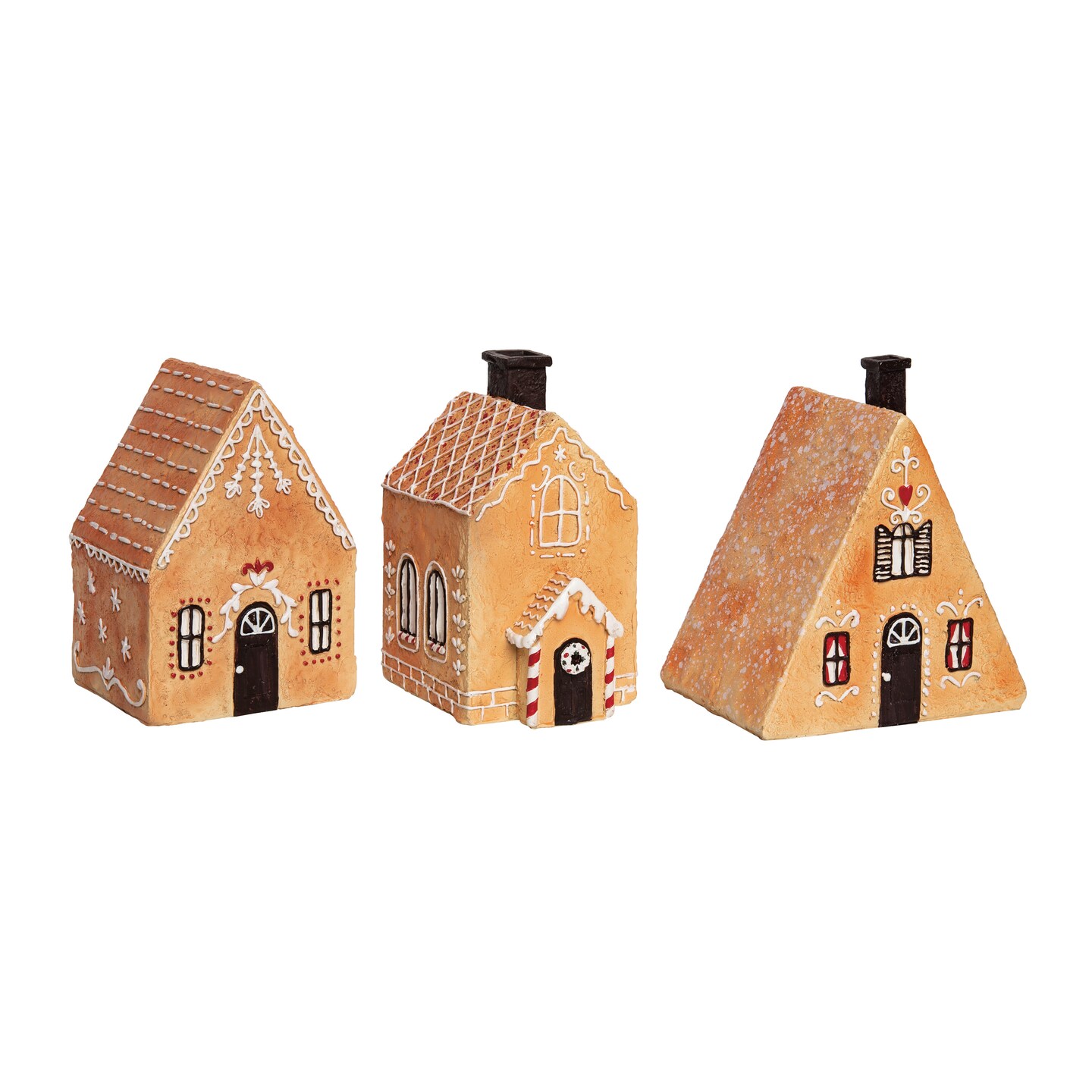 Resin Gingerbread House Figurine Set of Christmas Decorations, Color ...