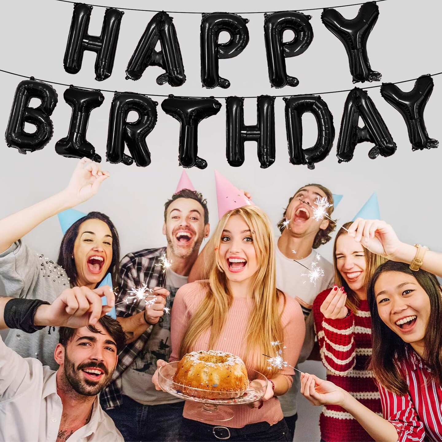 65-Piece 16-Inch Black Happy Birthday & A-Z Letter Balloons – DIY ...