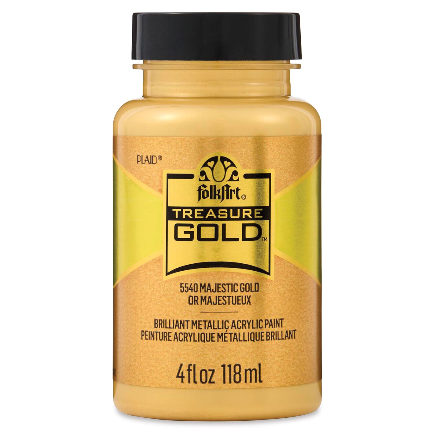 FolkArt Treasure Gold Acrylic Paint - Majestic Gold, 4 oz Jar | Michaels