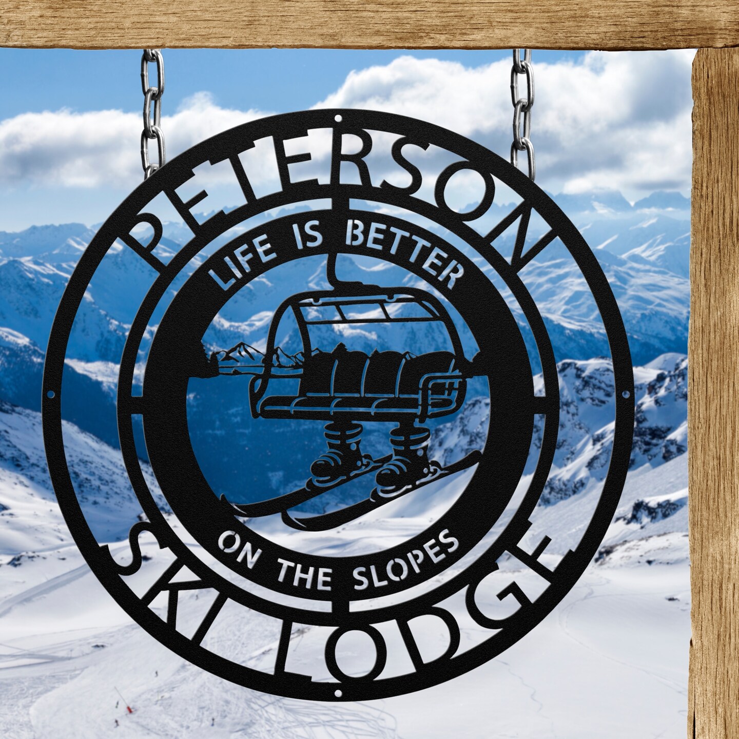 Decorative Ski Lodge Decor Sign Personalized Family Skiing Cabin Decor ...