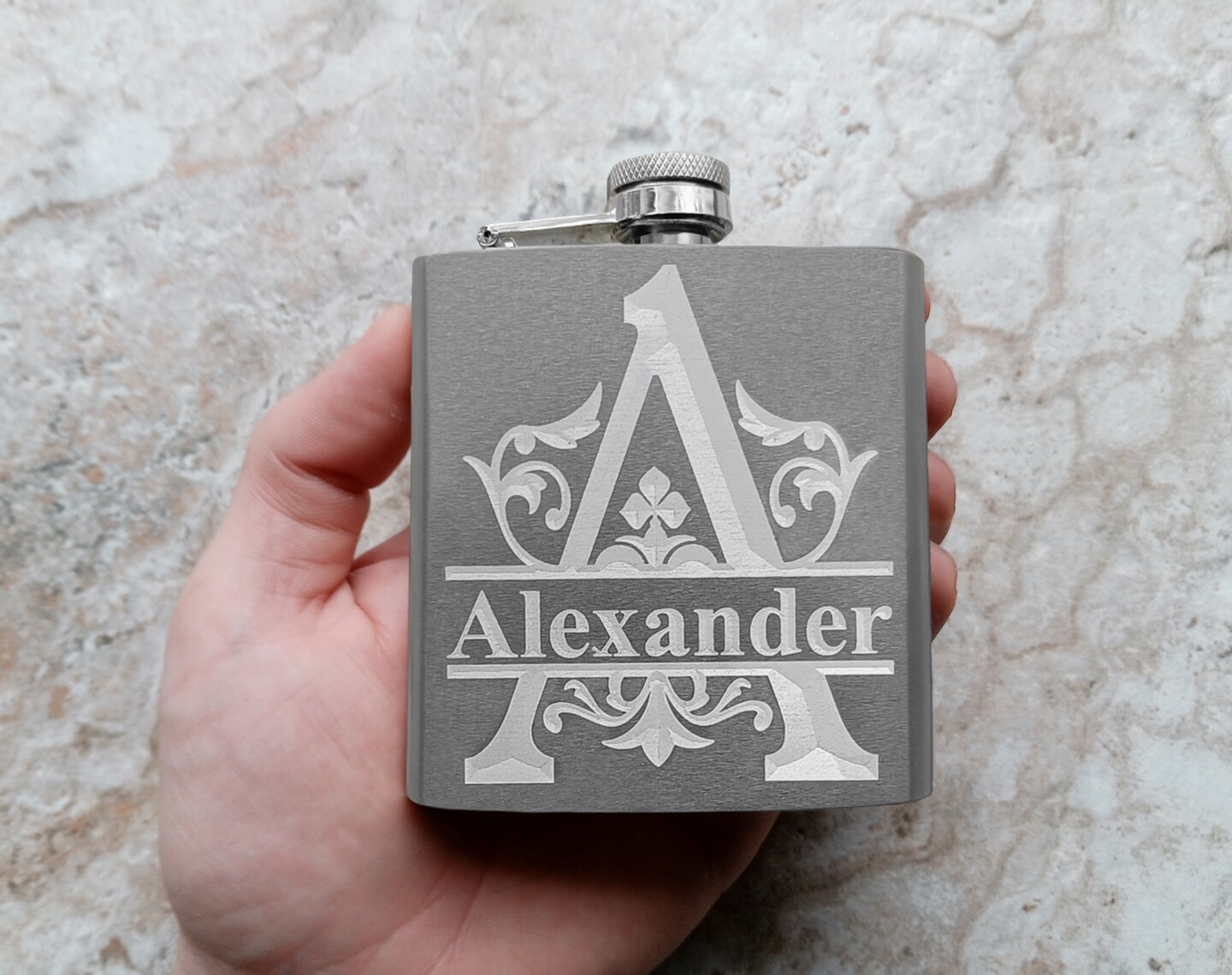 Custom Engraved Flask and Funnel Set Stainless Steel 6 oz Hip Liquor ...