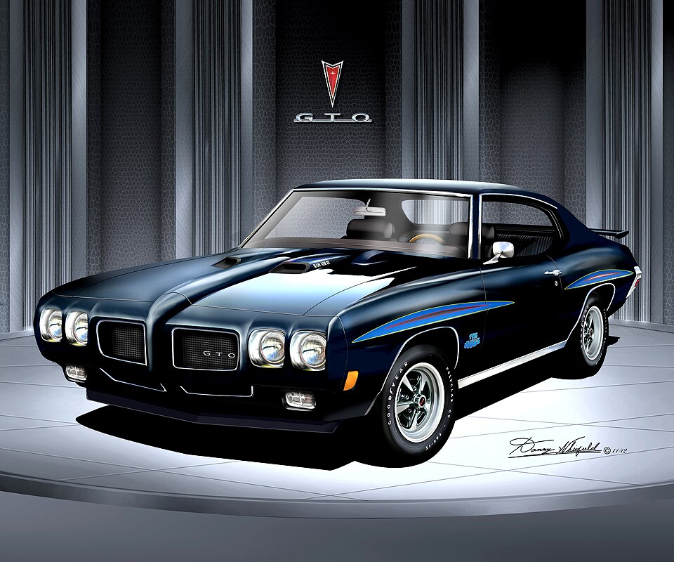1970 Pontiac GTO - Black - Art Print by Danny Whitfield | Car ...