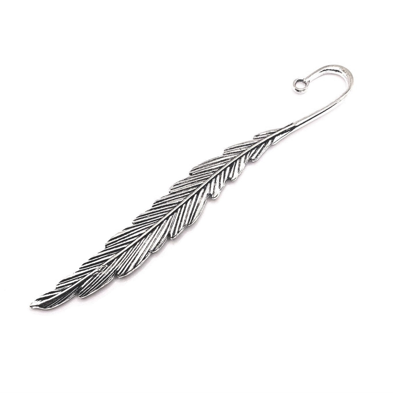 1, 4 or 20 Pieces: Antique Silver Feather Bookmark Base, Double Sided ...