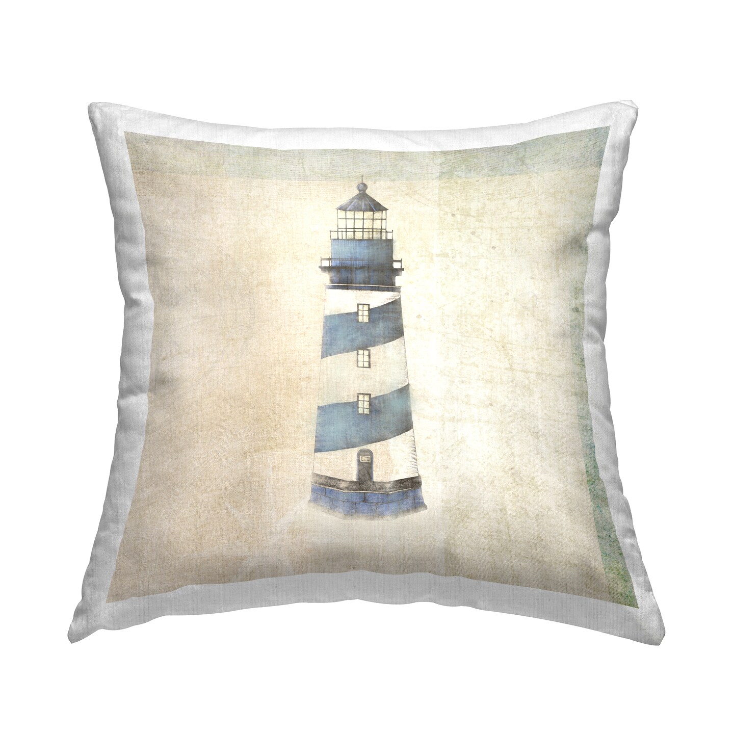Rustic Maritime Lighthouse Decorative Printed Throw Pillow Design by ...