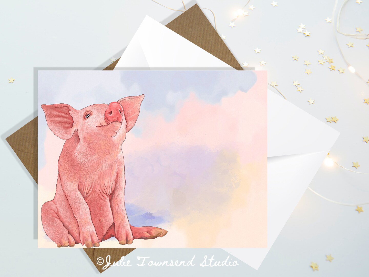 A2 CARD SET - CHEEKY PIG 2 Notecard Set - Discover Farmhouse Whimsy ...