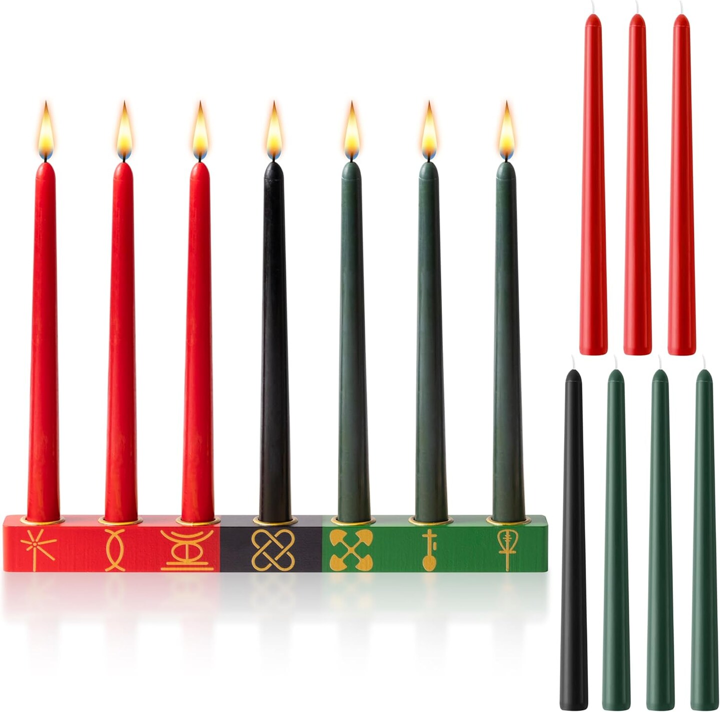 Kwanzaa Candle Holder Decorations - 9PCS Kwanzaa Kinara Set with ...