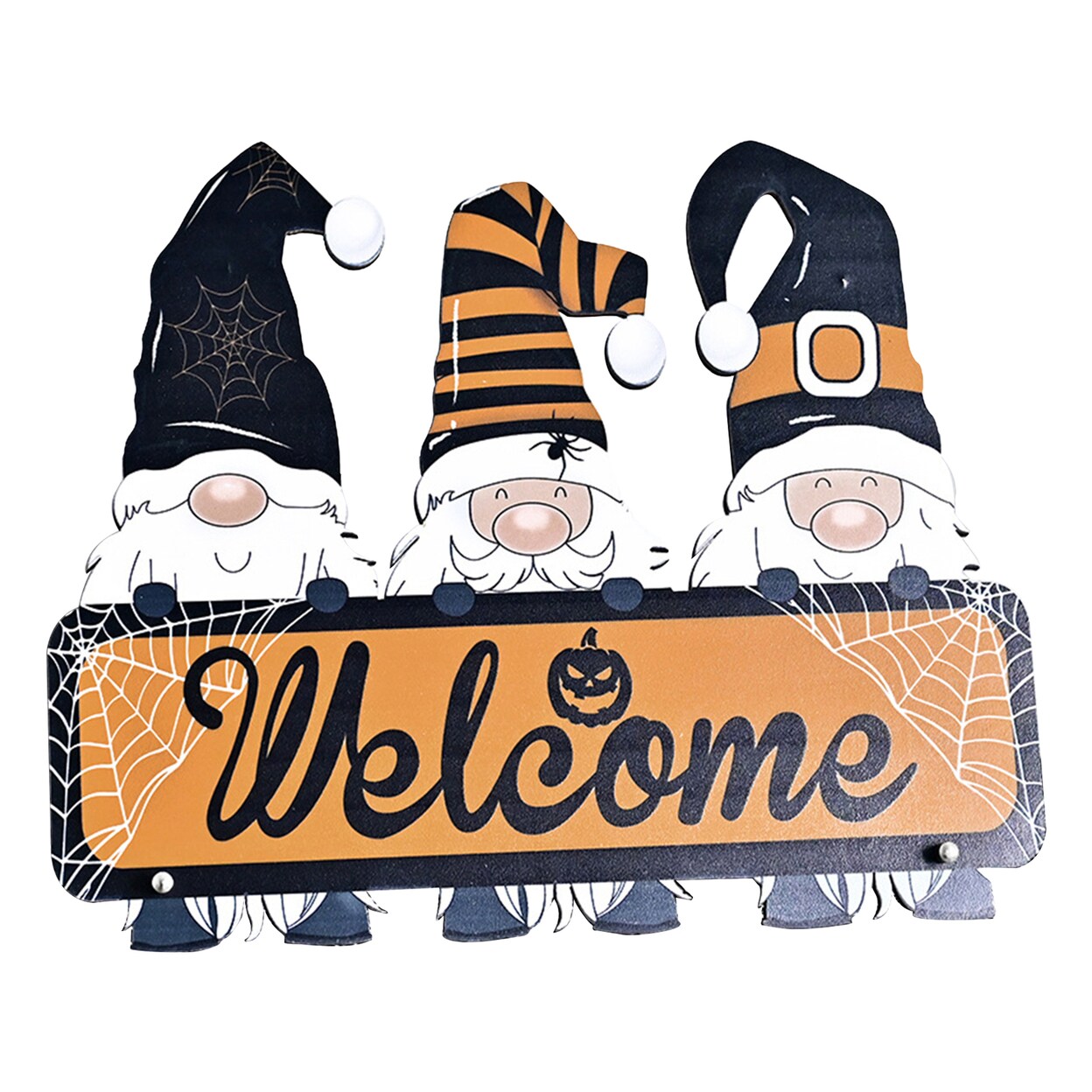Halloween Hanging Sign Gnome Wood Door Sign Decor Wall Plaque Spooky ...