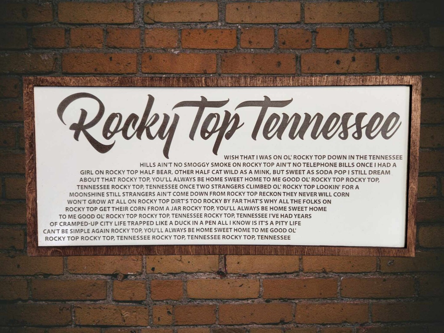 Tennessee gift - Rocky Top Tennessee Song Lyrics - Song lyrics Sign ...