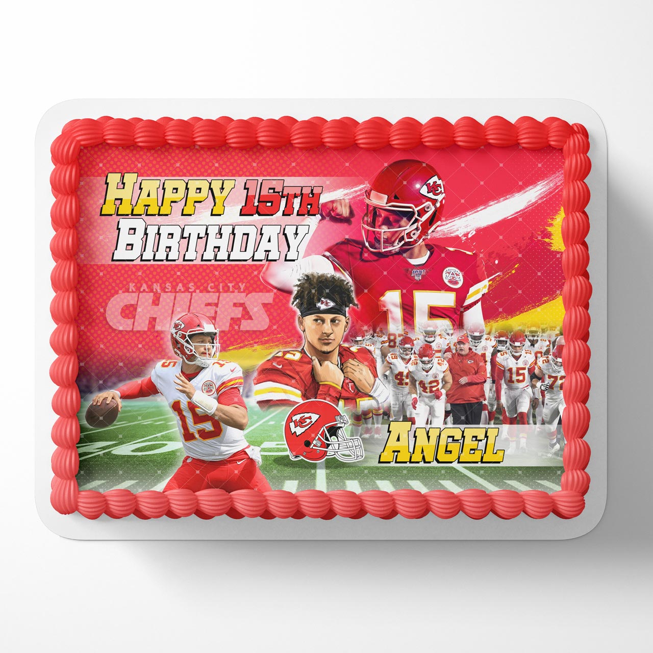 Patrick Mahomes Kansas City Chiefs Edible Cake Image Topper Birthday ...