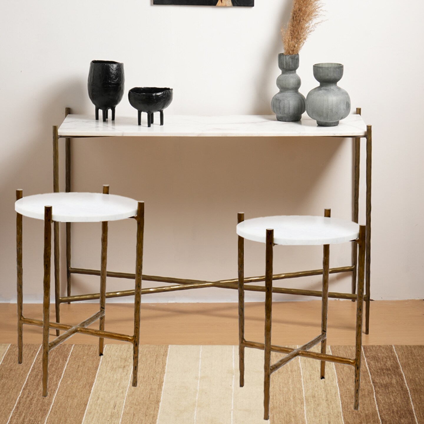 Marble Top Console with 2 Side Tables | Michaels