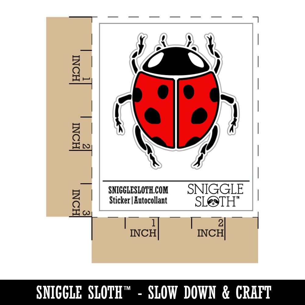 Ladybug Drawing Waterproof Vinyl Phone Tablet Laptop Water Bottle ...