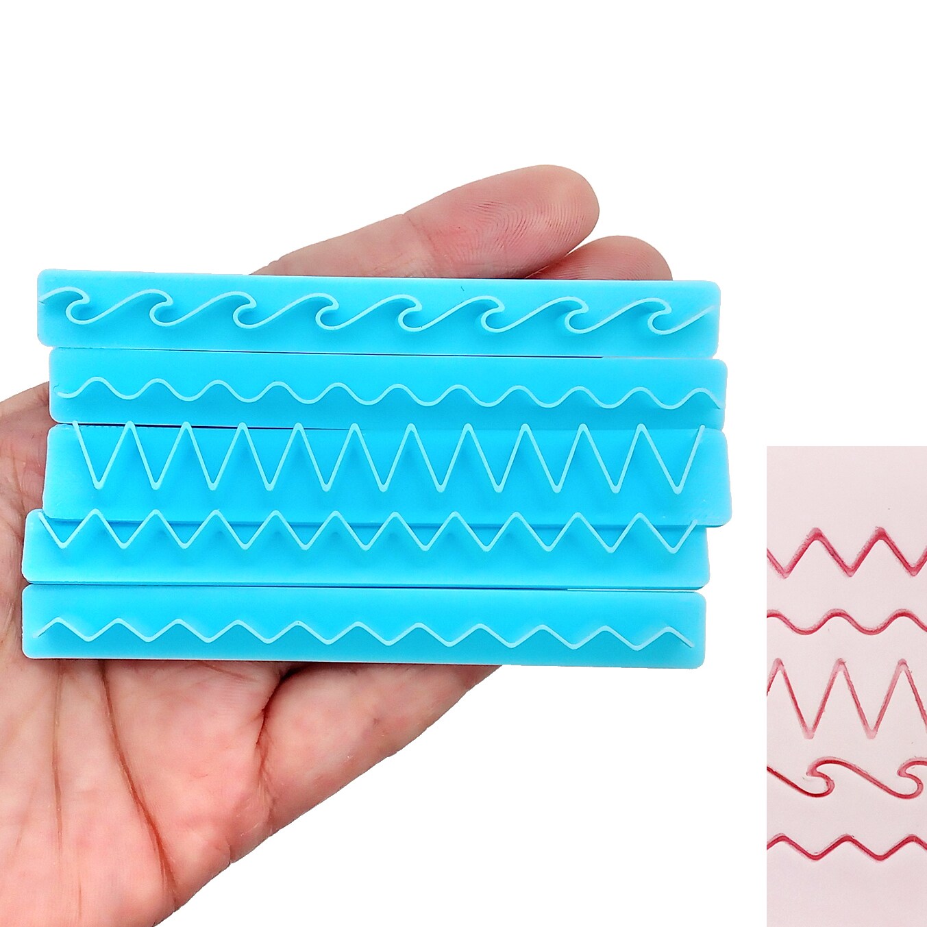Clay Decorative Edge Cutters, 5 Different Line Styles, Zigzag Waves ...