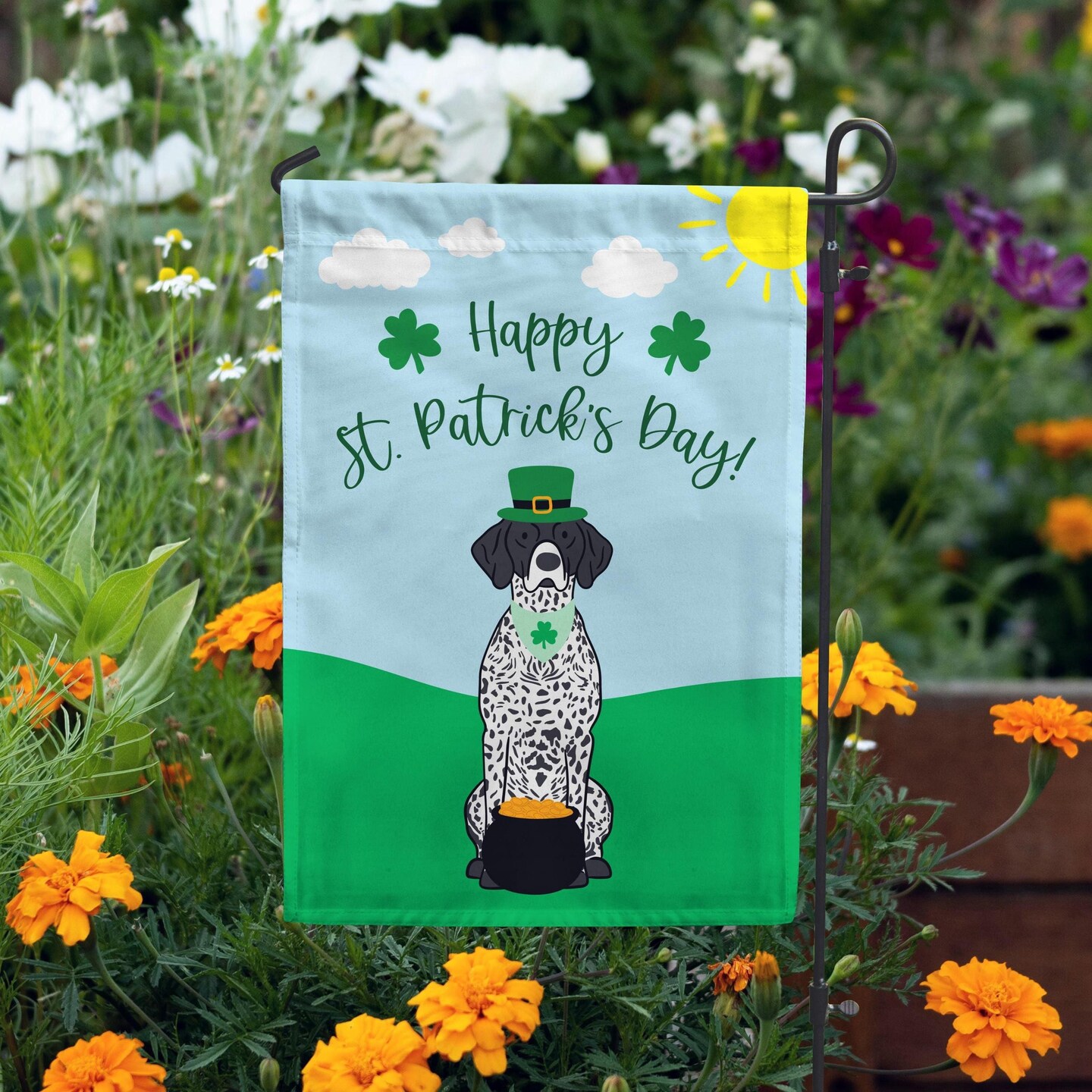 German Shorthaired Pointer St. Patrick's Day Garden Flag - Pick Your ...