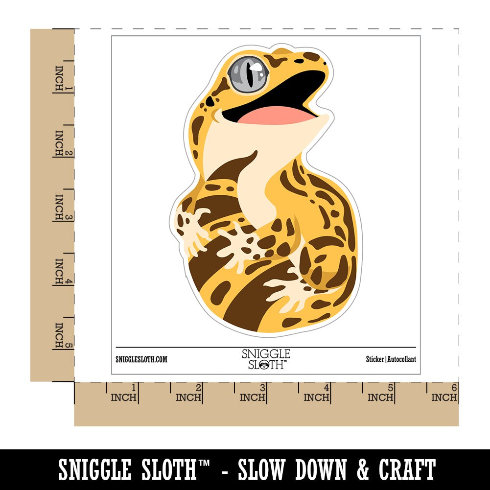 Happy Gecko Lizard Holding Tail Waterproof Vinyl Phone Tablet Laptop ...