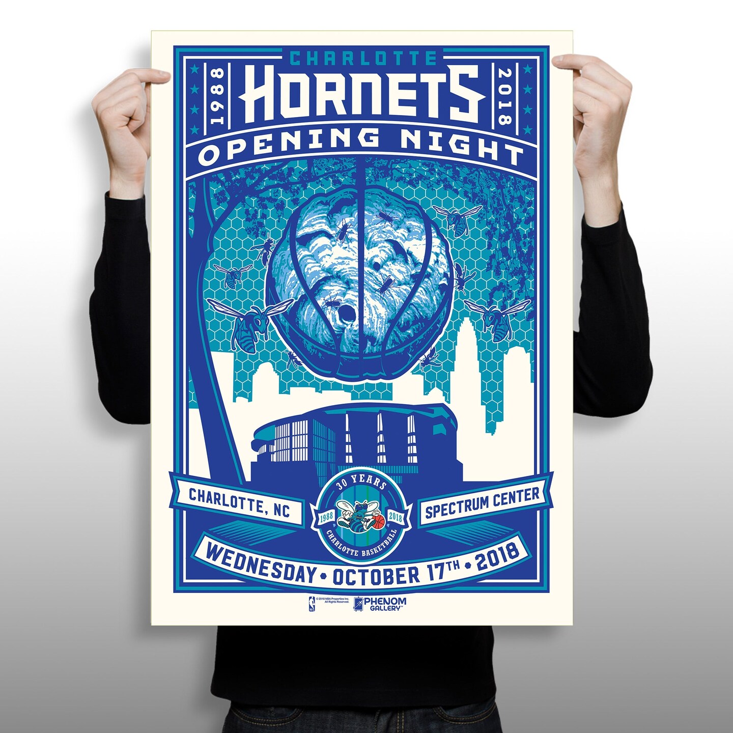 Phenom Gallery Charlotte Hornets 30th Anniversary 18" x 24" Serigraph | Michaels