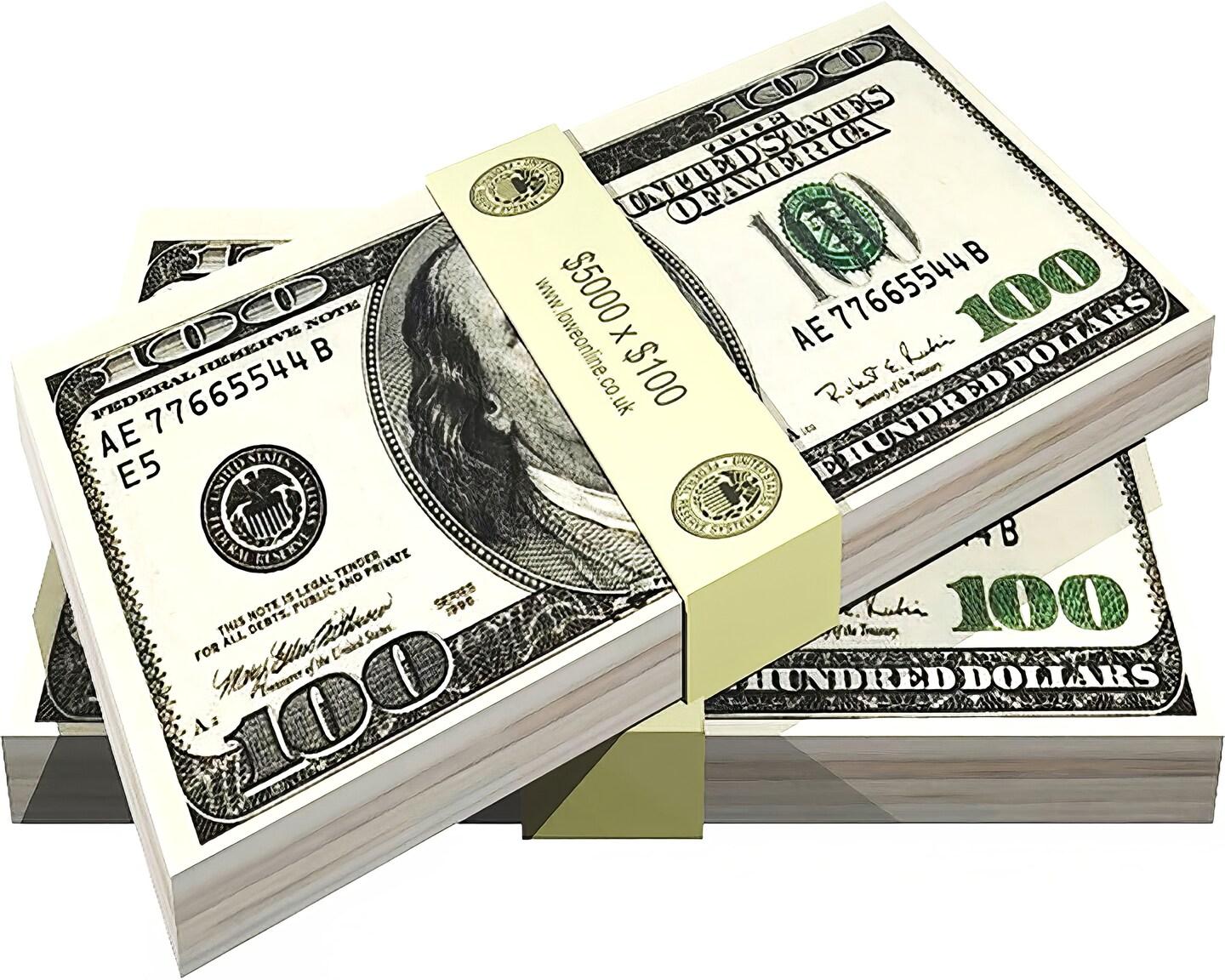 100 Dollar Money Stack Edible Cake Topper - Personalized Fondant Decor ...