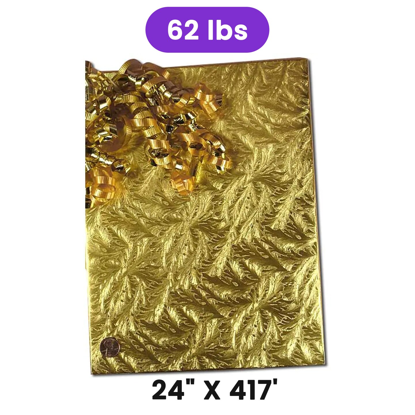 Embossed Metallic Wrapping Paper Gold Feather 24 ''x417 ' | Michaels