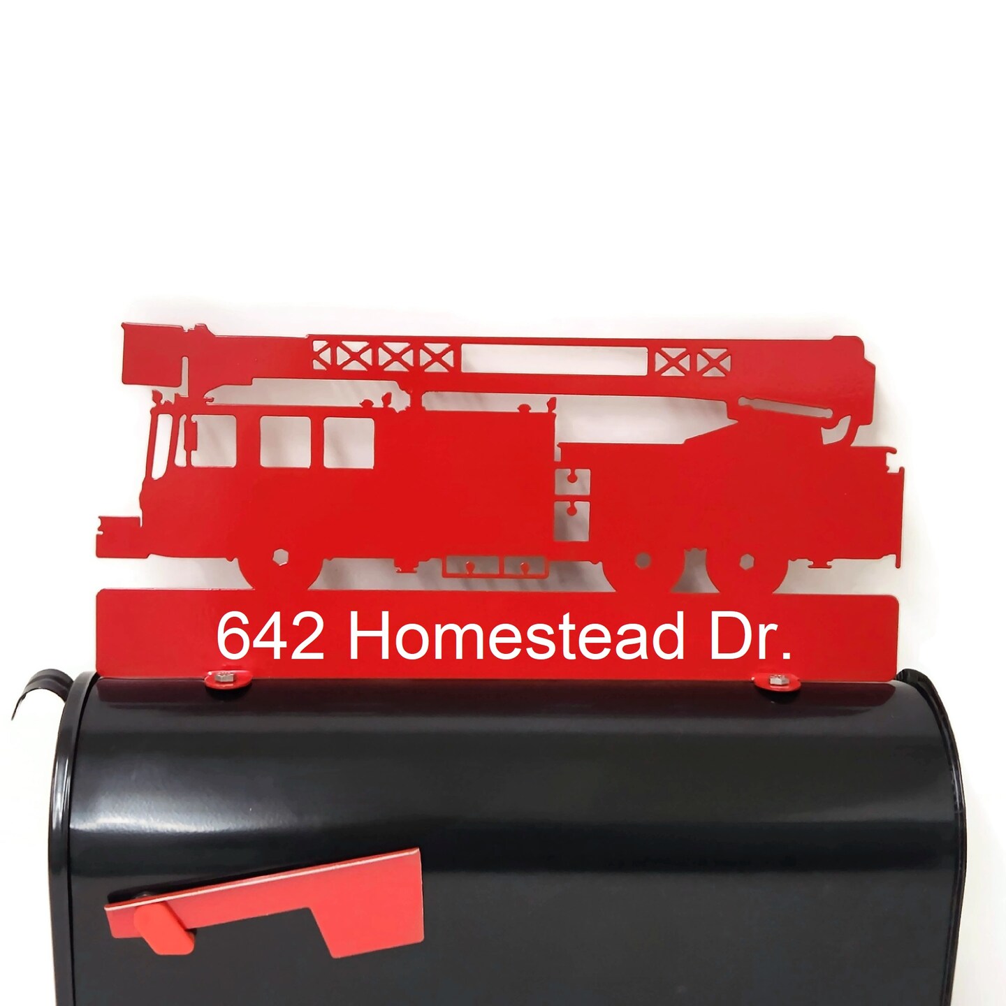 Fire Truck Engine Custom Metal Mailbox Topper 18 Inches Wide - Does Not ...