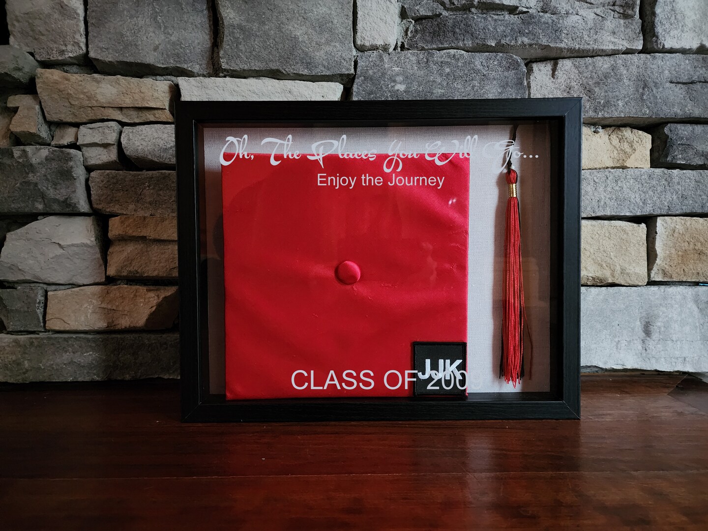 Graduation Cap Tassel Shadowbox, OH The PLACES You WILL Go, Etched ...