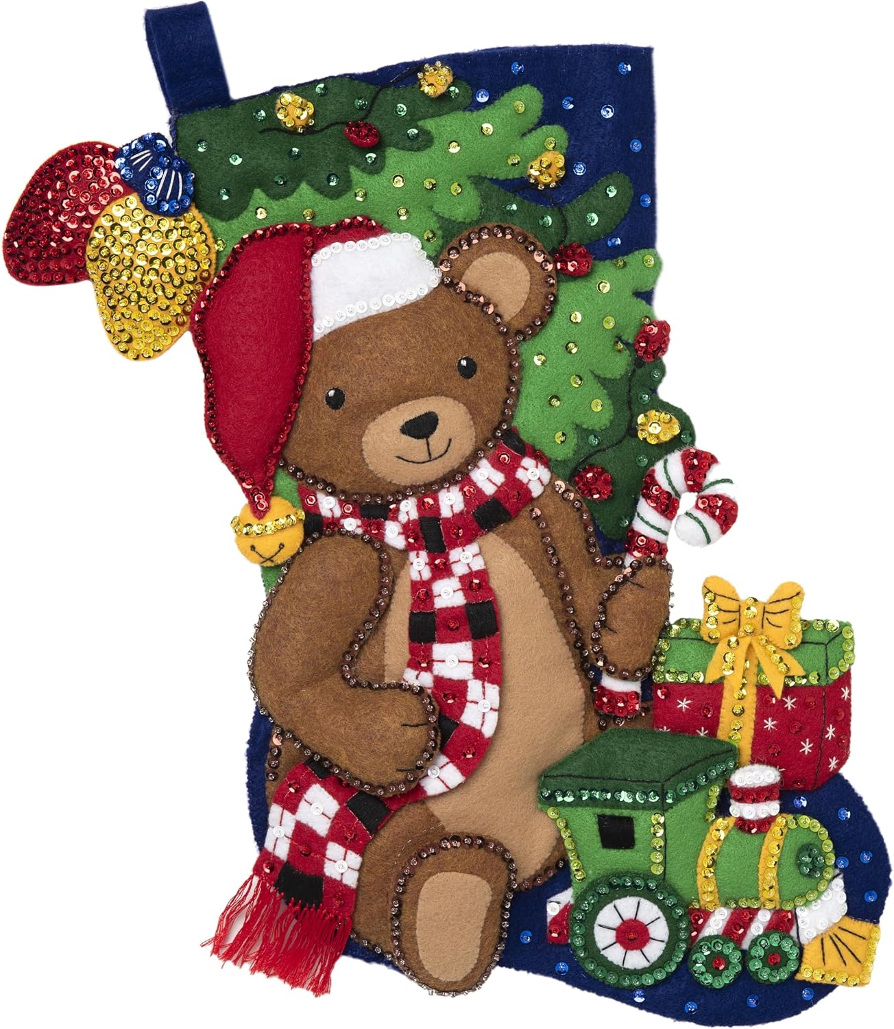 Felt Applique Christmas Stocking Kit, 18", Teddy Bear | Michaels