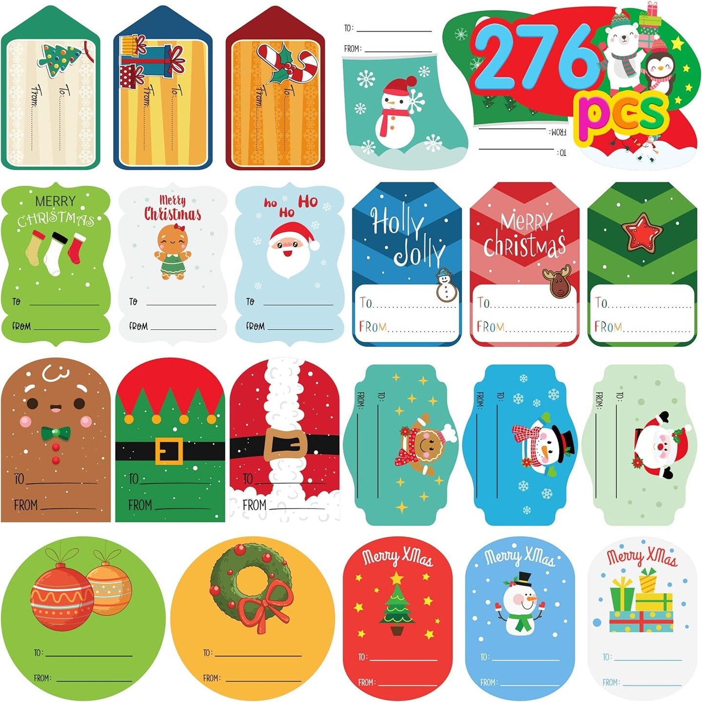 Christmas Gift Tags Stickers Christmas Gift Tags Self Adhesive Stickers ...