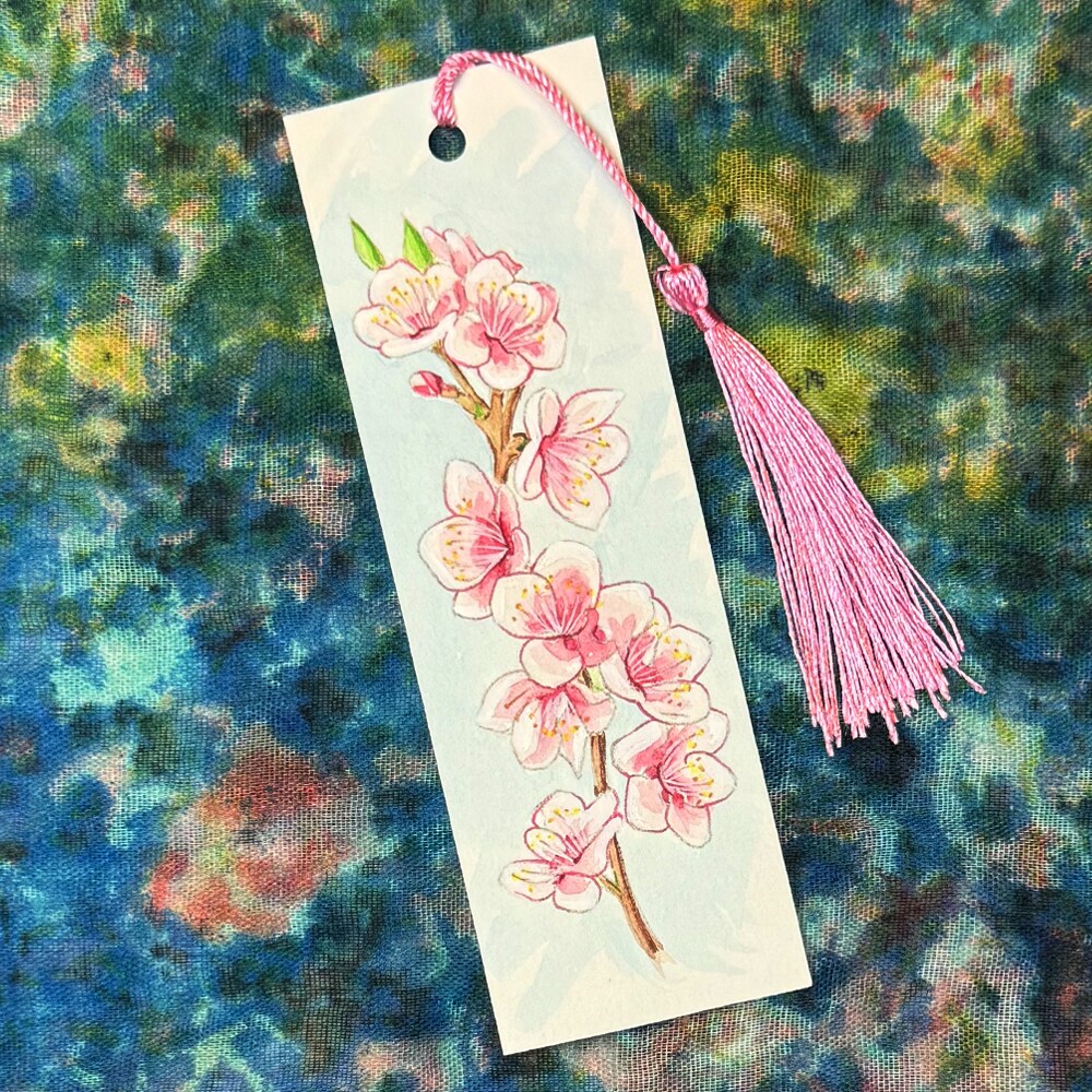 Hand-Painted Cherry Blossom Bookmark | MakerPlace by Michaels