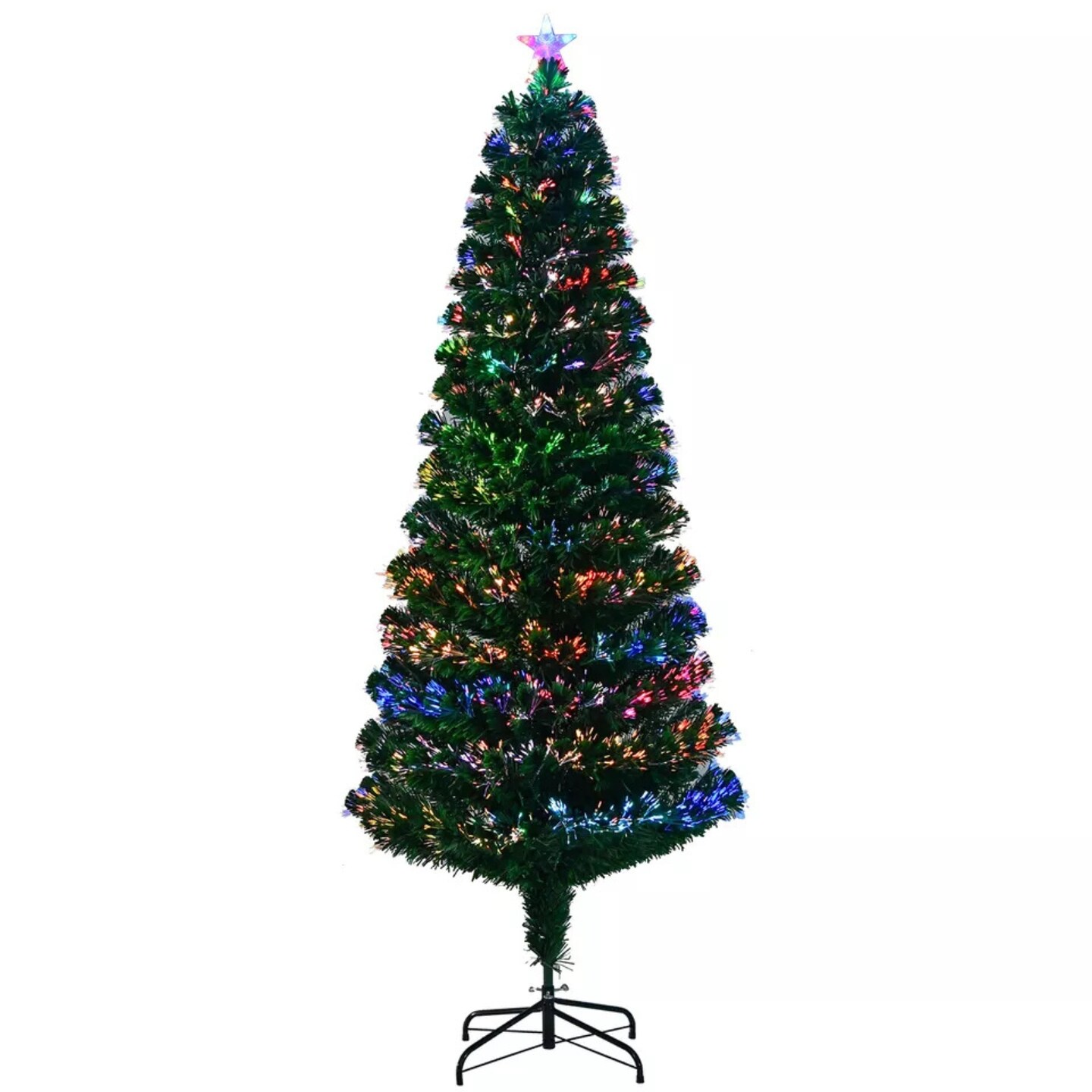 Kitcheniva 7FT Pre-Lit Fiber Optic Artificial Christmas Tree Multicolor ...