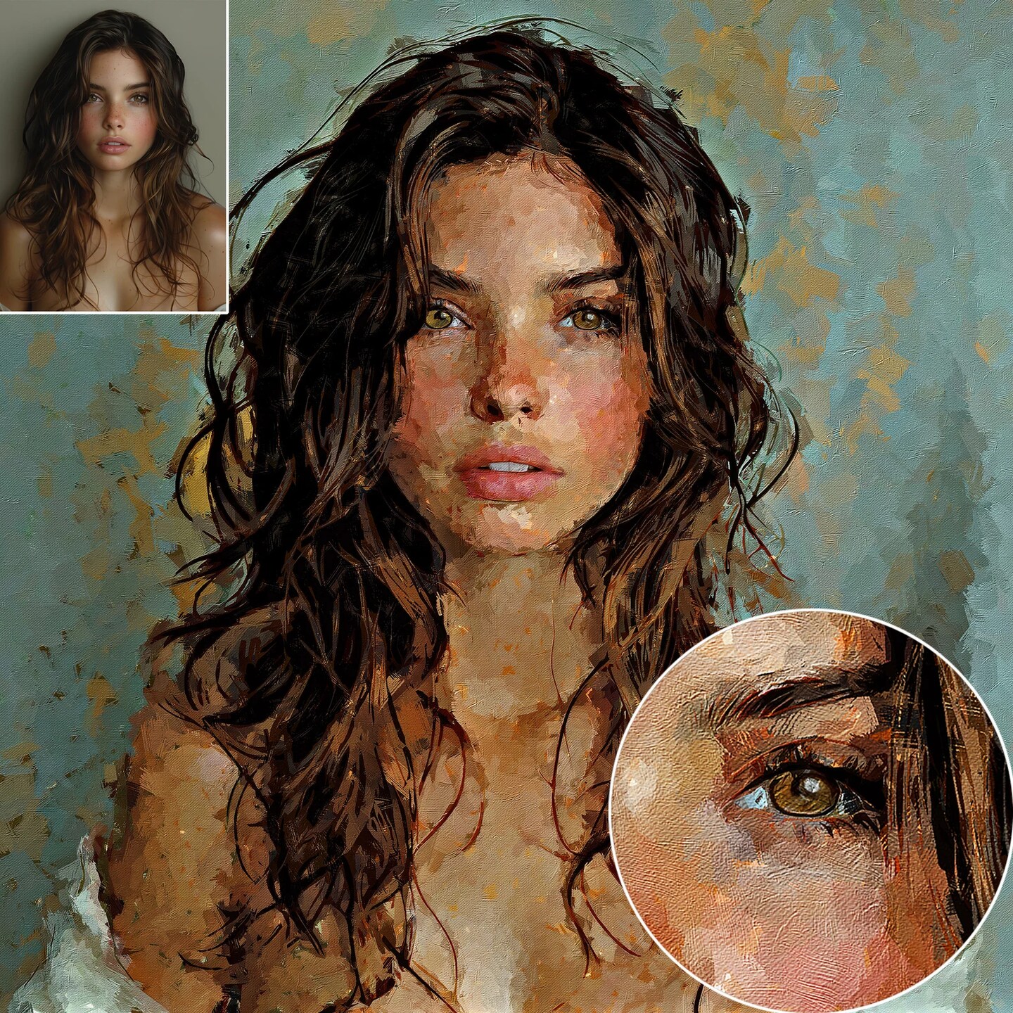 Painting From Photo, Digital Oil Painting Print On Canvas, Personalized ...