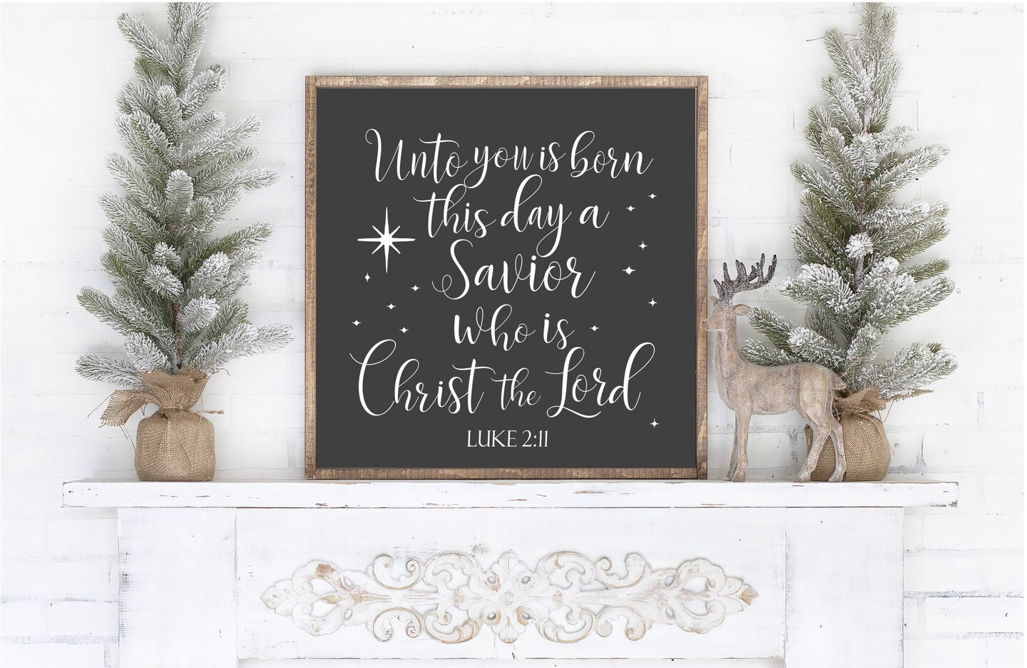 Christmas Sign, Unto You is Born This Day, Religious, Scripture, Wall ...