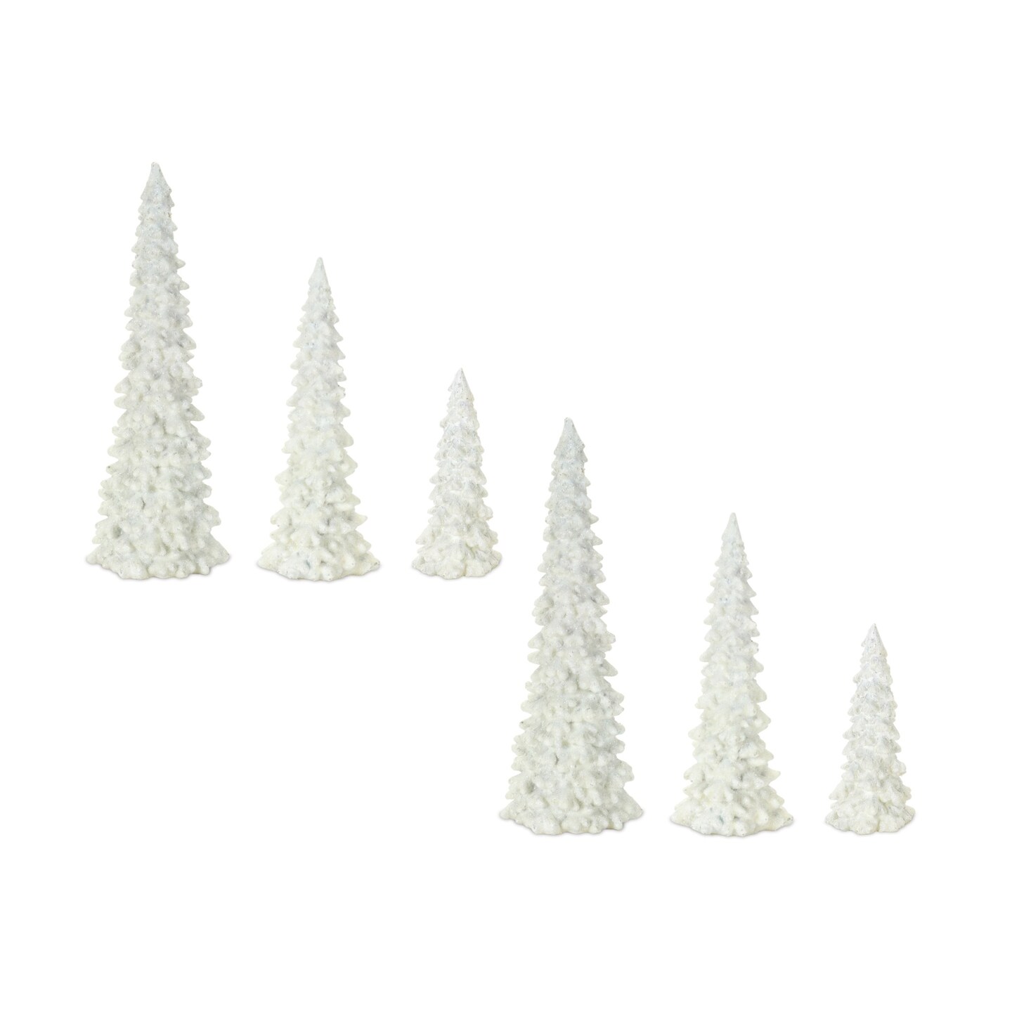 Contemporary Home Living Set of 6 White Resin Tall Decorative Christmas ...