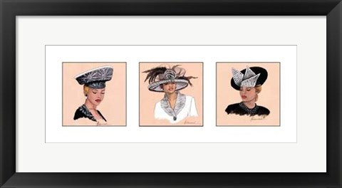 Framed Art Hattitude in Black by Marcella Hayes Muhammad 8 x 20, Size ...